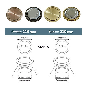 Built-in Countertop Trash Bin Waste Lid Balance Flap Cover- Stainless Steel Kitchen Garbage Can Grommet Recessed Trash Can Lid