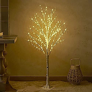 Birchlitland LED Birch Tree 4FT 200L Warm White Fairy Lights, Lighted Trees for Indoor Outdoor Home Thanksgiving Christmas Holiday Decoration