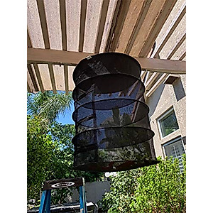 Herb Drying Rack Net Dryer 4 Layer 2ft Black W Zippers Mesh Hydroponics Mesh Collapsible Hanging Dryer Net Lights Carrying Case Indoor & Outdoor