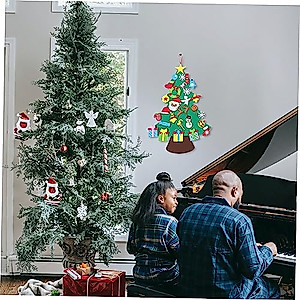 BESTOYARD 2 Sets Felt Christmas Tree Wall Hanging Decor Kids Decor Mantel Decor Xmas Decoration Christmas Tree Hanging Ornaments Felt Christmas Tree Wall Hanging Christmas Decoration Manual