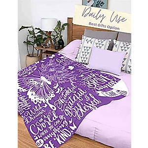 InnoBeta Purple Butterfly Gifts for Butterfly Lovers for Women & Girls, 50"x 65" Flannel Throw Blanket, Perfect for Birthday, Christmas, Mother's Day