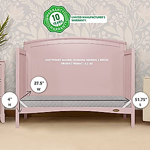 Dream On Me Asheville 4” Firm Fiber Crib And Toddler Mattress | Waterproof | GreenGuard Gold Certified | Dual-Sided Mattress | Grey Embossed Cover | Lightweight Reversible Design