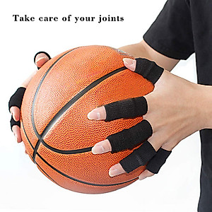 20 PCS Finger Sleeves Protectors, Sport Finger Sleeves Finger Splints Thumb Finger Brace Support Elastic Thumb Sleeves for Relieving Pain Arthritis Trigger Finger(Blue Black)