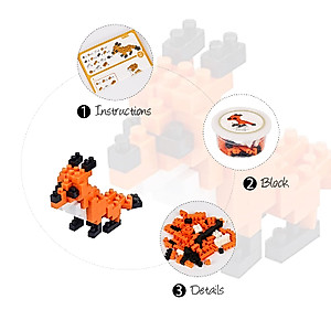 Jellydog Toy Mini Animals Building Blocks, 12PCS Party Favors Blocks Set for Kids, Prizes Birthday Gifts Goodie Bag,Cake Topper,Gift Box