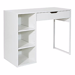 OSP Home Furnishings Ravel 40-Inch Wide Writing Desk, White