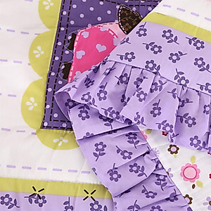 Wowelife Elephant Crib Bedding Set 100% Cotton 3-Piece Baby Bedding Set Purple Elephant Owl Nursery Bedding Set Crib Sheet Sets for Boy and Girl