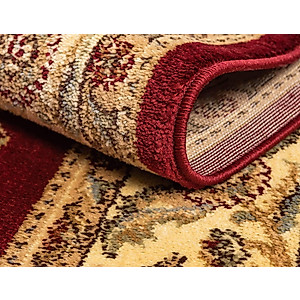 Unique Loom Voyage Collection Traditional Oriental Classic Intricate Design Area Rug (7' 0 x 10' 0 Rectangular, Red/Tan)