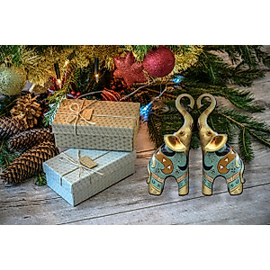 sugutee Good Luck Elephant Decor for Home, Large Gold Elephant Statue for Home Decor, Small Elephant Figurines and Statues (1 Pcs Small)