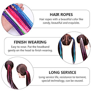 PRETYZOOM 1 Set 6pcs Wig Kids Hair Accessories Hair Accessories for Women Hair Rope Girls Headbands Mermaid Headband Hair Braid Extension Scrunchies Hair Ring Fabric Colorful Child