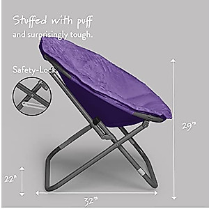 Urban Shop Faux Fur Saucer Chair, Purple