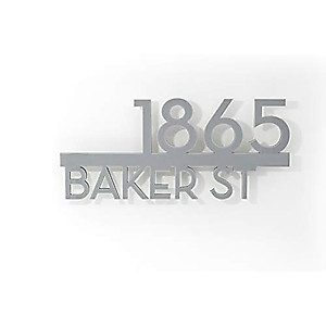 Modern House Numbers - Street Address - Gray with Black Acrylic - Contemporary Home Address - Underline Sign Plaque - Door Number - Apartment - Hotel Room