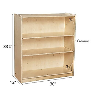 Contender Birch Bookcase With Two Adjustable Shelves |Montessori Bookshelve For Home, Office, Classroom, Daycare | Arts & Crafts Supplies Storage Unit For Toddlers