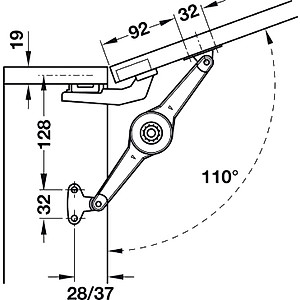 Flap Stay Hamper Kit, For Slanted Laundry Hamper, With adjustable spring force Nickel-Plated