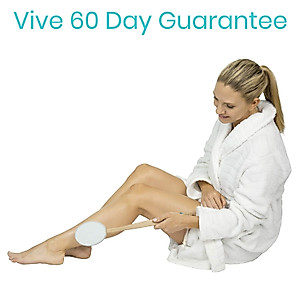 Vive Back Lotion Applicator Replacement Pads (6 Pack) - Long Reach Handle Loofah Sponge Shower Scrubber for Self Application - Body Bath Wash Brush for Skin Cream, Suntan, Tanning, Aloe - Men, Women