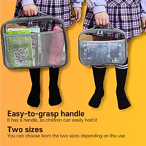 holay 4 Packs PVC Zippered Blocks Set, Toy, Clay, Board game Storage Organizer Case (Name Tag, Manual Pocket) (Gray, Large)