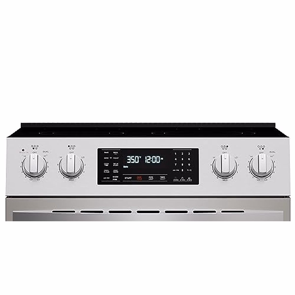 Kenmore Front Control Electric Range Oven with 5 Cooktop Elements with 7 Cooking Power Options, True Convection, Steam and Self Clean, Freestanding Oven, 4.8 cu. ft. Capacity Stainless Steel