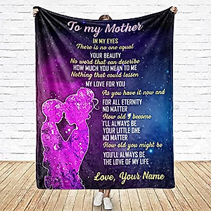 Taka Deal Customized to My Mom Blanket from Daughter & Son. Plush Fleece Blanket Throw. Gift for Mothers Day & Birthday. (Mom Blanket-07, 60"X80")