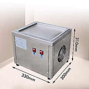 Mvckyi Commercial Countertop Mini Square Fried Ice Cream Roll Machine, Frozen Yogurt Ice Pan Rolled Machine Electric Stir Fry Ice Cream Rolled Maker for Home Bar Cafe