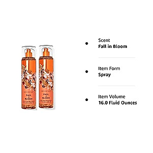 Bath & Body Works Fall in Bloom Fine Fragrance Body Mist Gift Set 8 oz Pack Lot of 2 (Fall in Bloom)