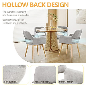 YEEFY Mid Century Modern Dining Chairs Set of 2 & 4 & 6 Comfy Accent Chair Upholstered Kitchen Dining Living Room Chairs for Bedrooms Waiting Room Home Arm Desk Chair No Wheels (Gray, 2)