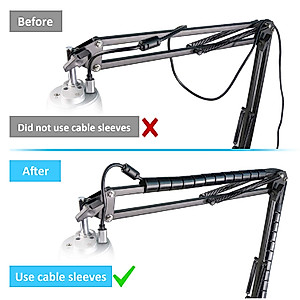Ember Microphone Stand with Pop Filter - Mic Suspension Boom Scissor Arm Stand with Windscreen, Cable Sleeve Compatible with Blue Ember Mic by YOUSHARES