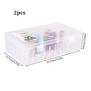 STIVEMIAO Sewing Thread Storage Holds 42 Spool 2PCS Thread Holder Empty Visible Cotton Reel Storage Sewing Box for Sewing Embroidery Spools Transparent Sewing Thread Storage Box