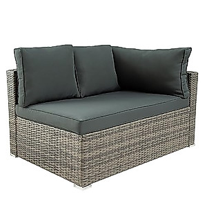 Simicase Outdoor Patio Furniture Sets, 7-Piece Patio Wicker Sofa, Cushions, Chairs, a Loveseat, a Table and a Storage Box