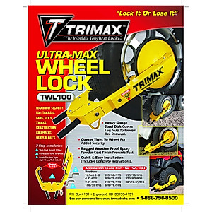 Trimax TWL100 Ultra-Max Adjustable Wheel Lock