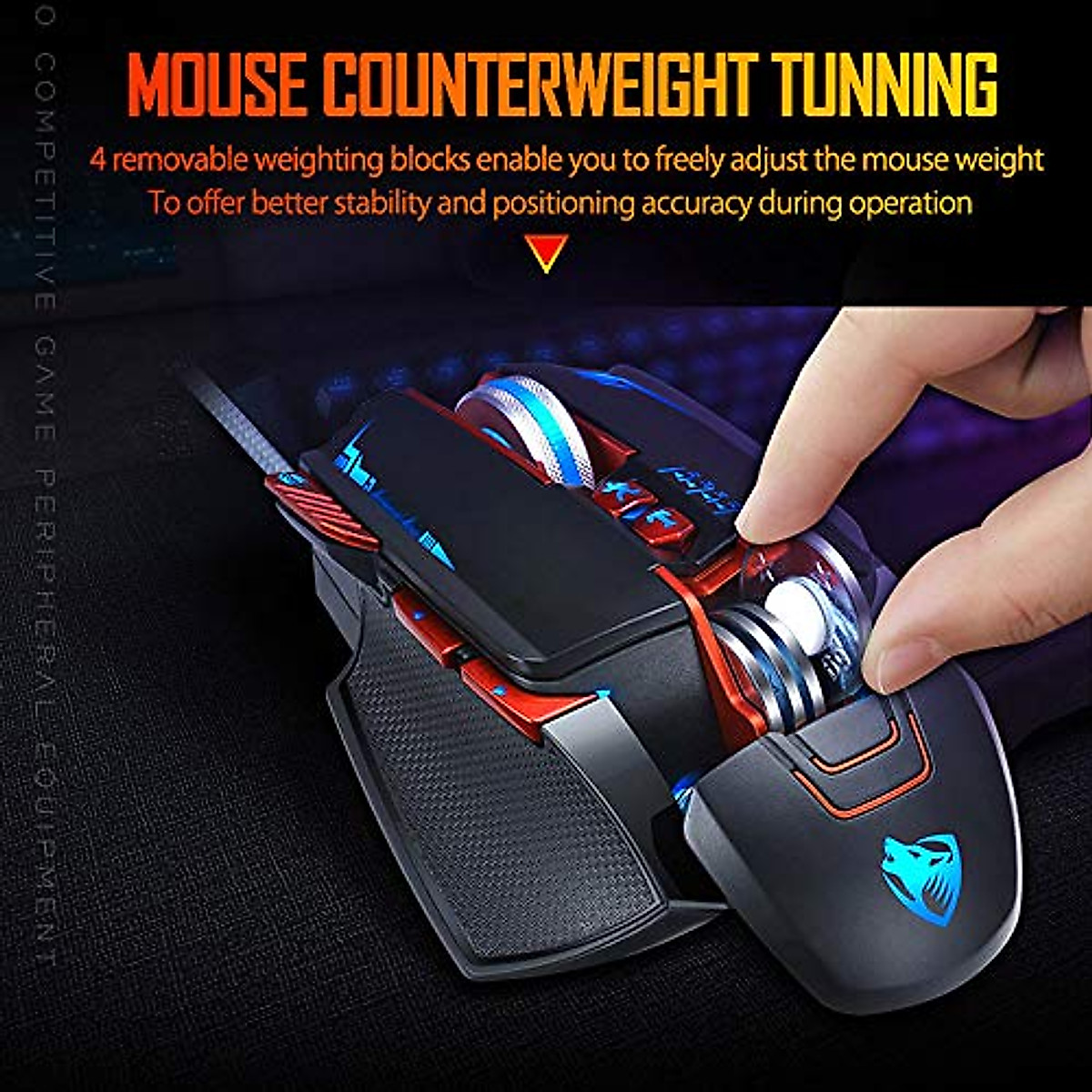 Shenligod Gaming Mouse Wired [3200 DPI] [Programmable] [Breathing Light] Ergonomic Game USB Computer Mice RGB Gamer Desktop Laptop PC Gaming Mouse,8 Buttons forWindows PC Gamers