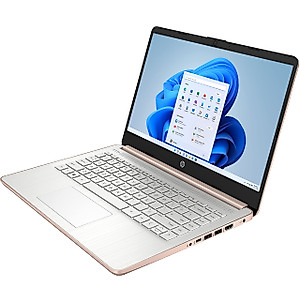 HP Stream 14inch HD Display, Intel Celeron Dual-Core Processor, 8GB DDR4 Memory, 128GB Storage (64GB eMMC+64GB Card),Webcam, 1-Year Microsoft 365, Windows 11 S, Rose Gold, TGCD Bundle