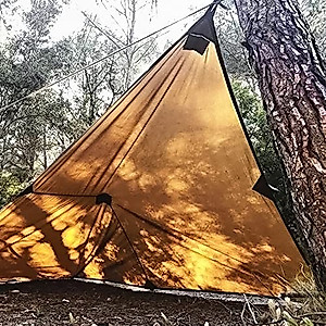 Bushcraftspain Waterproof Oilskin Tarp 6’7’’ x 8’2” - Brown Waxed Cotton Canvas Shelter for Survival,Bushcraft and Camping -Lightweight - Made in Spain
