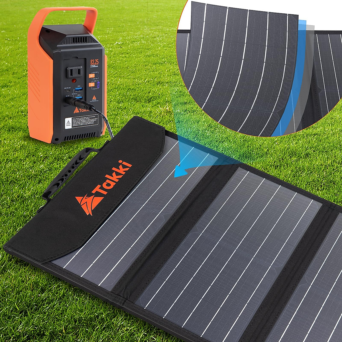 Takki 83Wh Power Station with 30W Solar Panel Included for Camping