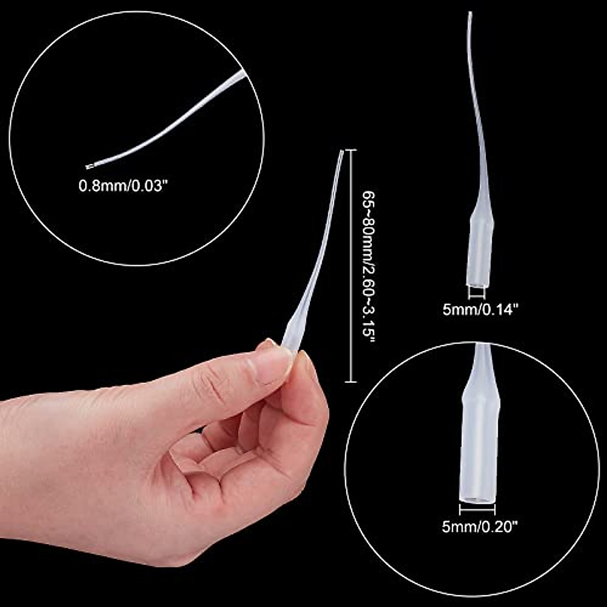 PH PandaHall Glue Tips, 100pcs Plastic Glue Micro-Tips Glue Extender Precision CA Glue Applicator for Arts Crafts Hobby Projects Guitar Fret Slot, White