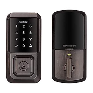 Kwikset Halo Wi-Fi Smart Door Lock, Keyless Entry Electronic Touchscreen Deadbolt With SmartKey Security, No Hub Required App Remote Control, Venetian Bronze