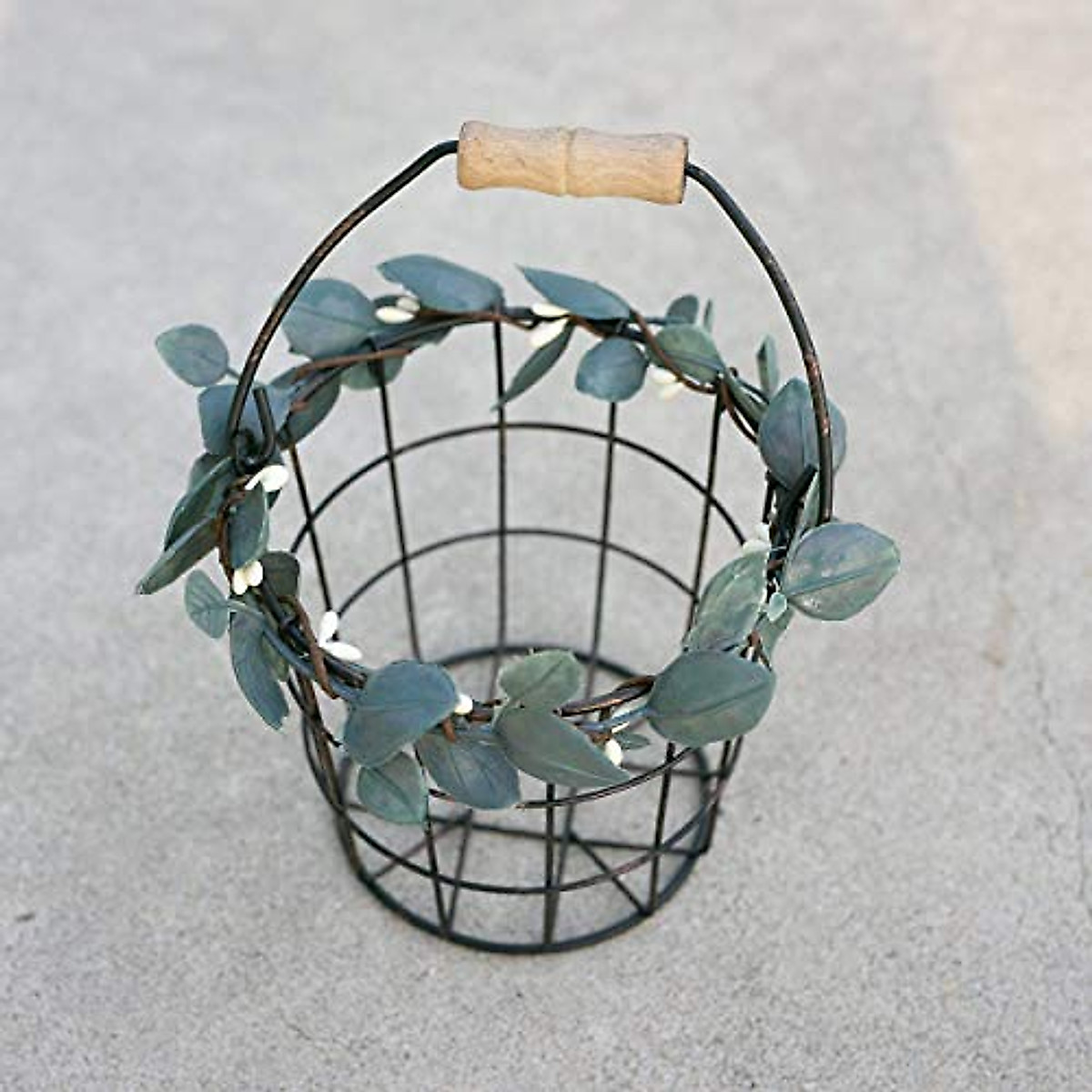 Petite Bronze Flower Girl Basket - Metal Wedding Basket w/Wood Handle - Flower Petal Basket - Rustic Flower Girl Basket by Ragga Wedding