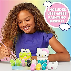 Horizon Group USA Sanrio Hello Kitty and Friends Paint Your Own Figurines Arts and Crafts Kit, Ceramic Paintable Hello Kitty & Keroppi, Kawaii Painting Kit for Kids, Craft Kits for Kids 8-12, Ages 8+