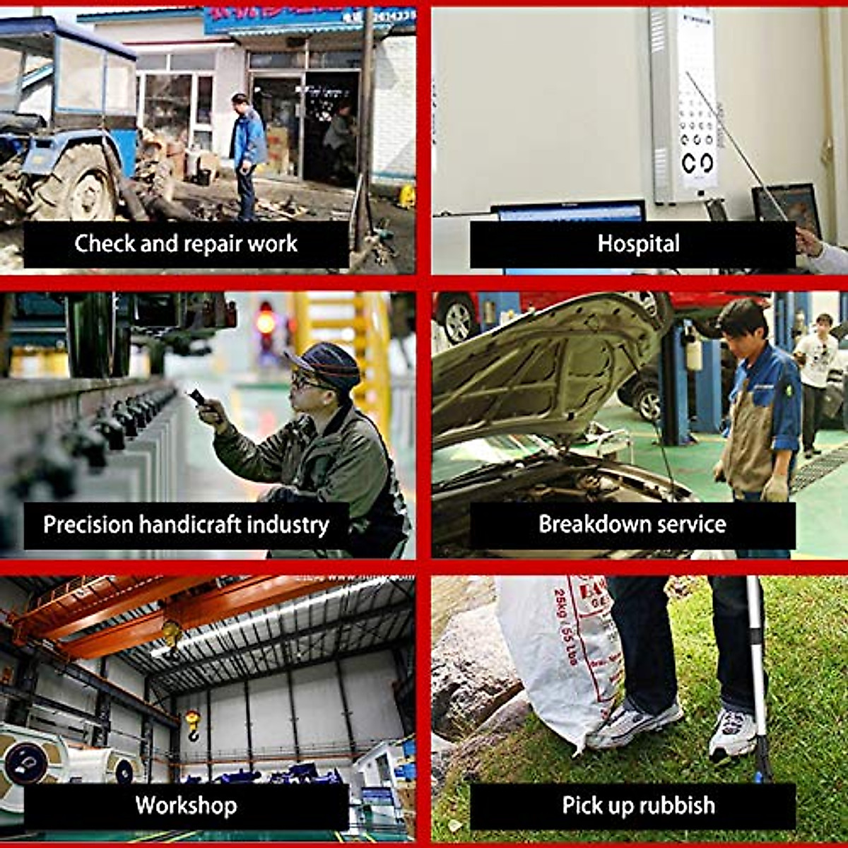 Magnetic Pickup Tool with Led Light, 4 Claw Magnet Tool Flexible Magnetic Pickup Tool Gadget Gifts for Men, Cool Tools Gadgets Magnetic Sweepers