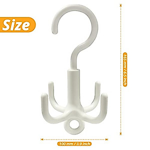 DEFUTAY Belt Hanger Scarf Tie Rack Holder Hook, 2 PCS Hangers for Closet,360 Degree Rotating Closet Clothes Hangers with 4 Claws for Hanging, Scarf,Hats, Towels,Bags, Shoes,Ties