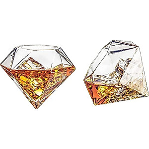 The Wine Savant Diamond Whiskey Decanter l With 2 Diamond Glasses Liquor, Scotch, Rum, Bourbon, Vodka, Tequila Decanter (750 ML DECANTER)