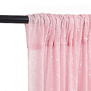 Pink Sequin Backdrop 2 Panels 2FTx8FT Birthday Party Backdrop Curtains Glitter Baby Shower Backdrop Pink Backdrop