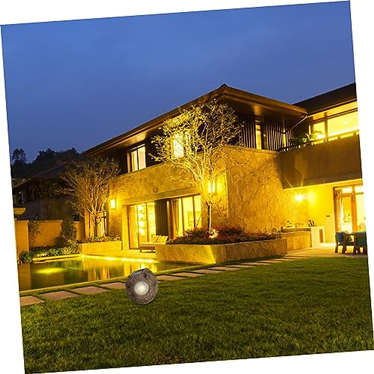 Uonlytech 4 Pcs Stone Lamp Waterproof Garden Light Imitation Stone Spotlight Resin Light Adornment Led Stone Light Garden Stone Light Landscape Modeling Light