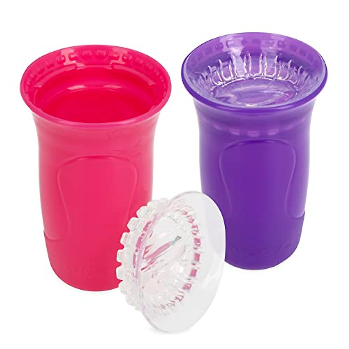 Nuby No Spill Edge 360 10 oz Cup with Silicone Rim, 2 Pack