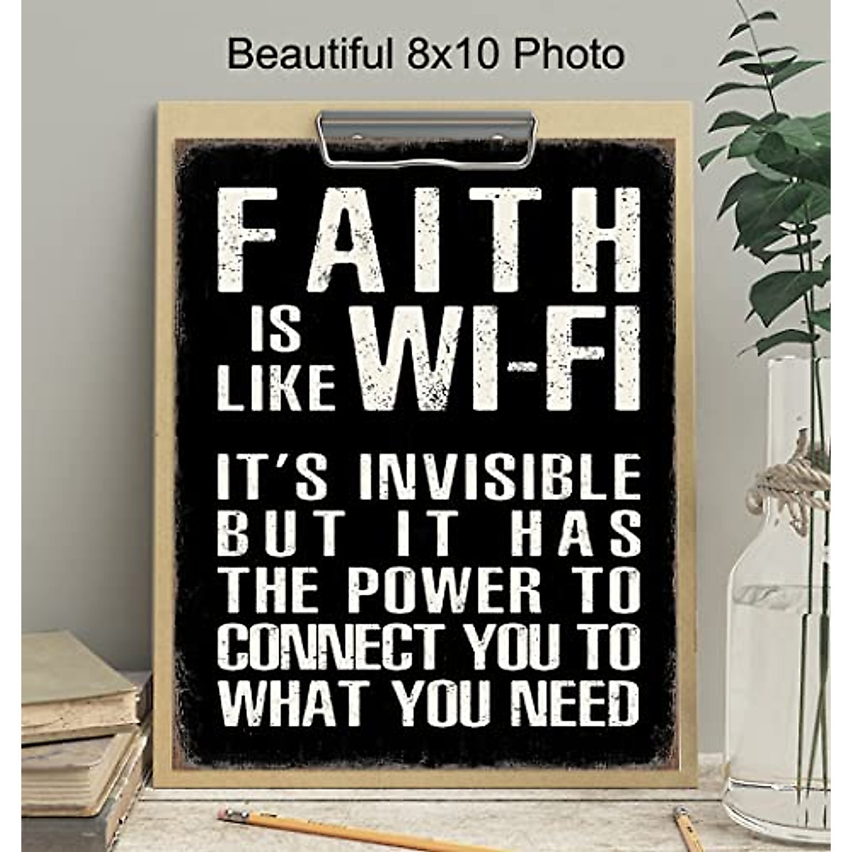 Inspirational Spiritual Religious Wall Decor - Christian Wall Art - Catholic Gifts for Men, Man Cave - God Wall Decor - Faith Wall Decor - Motivational Poster Sign Picture Print - Positive Quotes