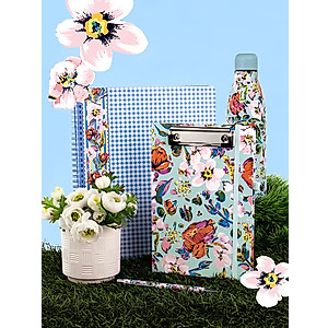 Vera Bradley Hardcover Daily Planner 2023-2024, Spiral Planner Dated August 2023 - December 2024, Jumbo Size Cute Planner, Weekly Planner with Monthly Calendar, Stickers, & Pockets, Sea Air Floral