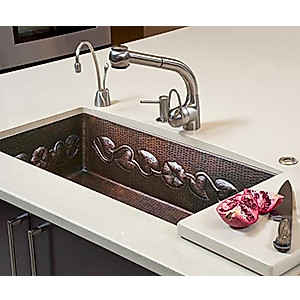 Copper Kitchen Sink Flower Design
