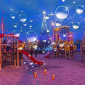 2024 New Fireworks Bubble Machine Toys,Automatic Bubble Machine for Kids, Electric Bubble Maker Toys with Light & Music Party Atmosphere Maker,for Indoor Outdoor Birthday Party (20 Holes Circular)