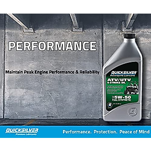 Quicksilver 8M0149407 5W-50 Full Synthetic 4-Stroke ATV/UTV Engine Oil – 1 Qt.