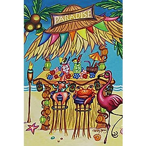 Toland Home Garden Tiki Beach Bar 28 x 40-Inch Decorative USA-Produced House Flag