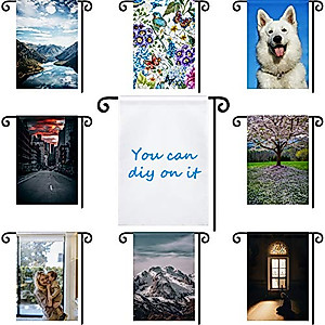 Tatuo Blank Garden Flags DIY Lawn Garden Flags Polyester White Banners Flag Yard DIY Decorative Flag for Indoor Outdoor Courtyard Decorations, 11.8 x 17.7 Inches (24)