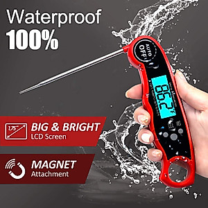COKEA Instant Read Meat Thermometer for Grilling and Kitchen. Upgraded with Waterproof and Backlight Functions. Best Digital Meat Thermometer Probe-BBQ Cooking Baking.